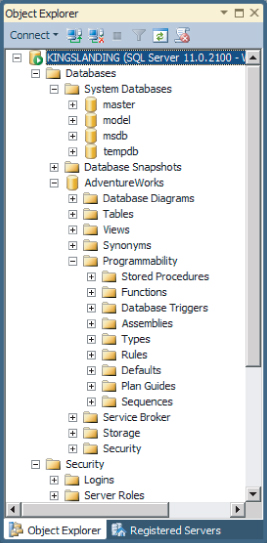 Sql Server 2012 Sql Server Management And Development Tools Object Explorer Part 1