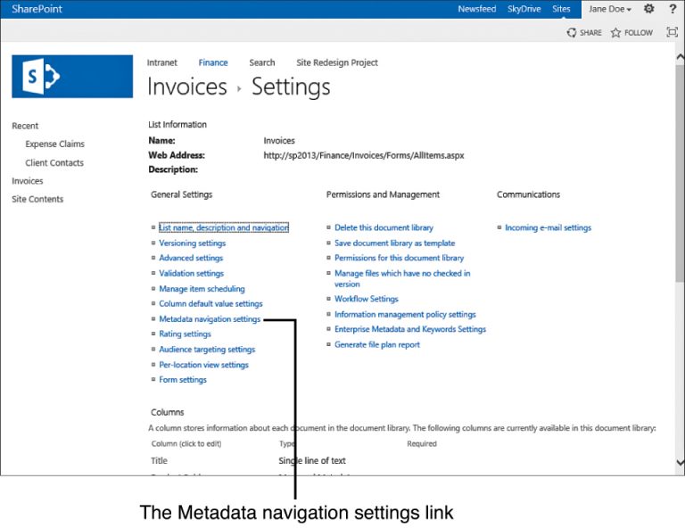 Sharepoint 2013 : Configure Metadata Navigation in a List or Document ... Sharepoint 2013 : Configure Metadata Navigation in a List or Document ...