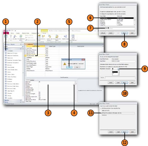 Microsoft Access 2010 Customizing Fields Formatting Field Contents Creating Input Masks